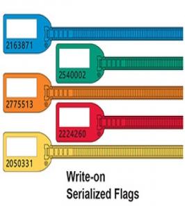 1" X 3/4" Write-on Serialized Flag Cable Tie Markers, 6" Wrap | Cable ...